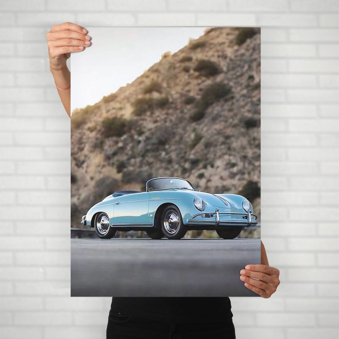 Плакат на стену для интерьера Культовые машины (Porsche 356 13) - Постер по легендарным и классическим ретро автомобилям формата А1 (60x84 см)