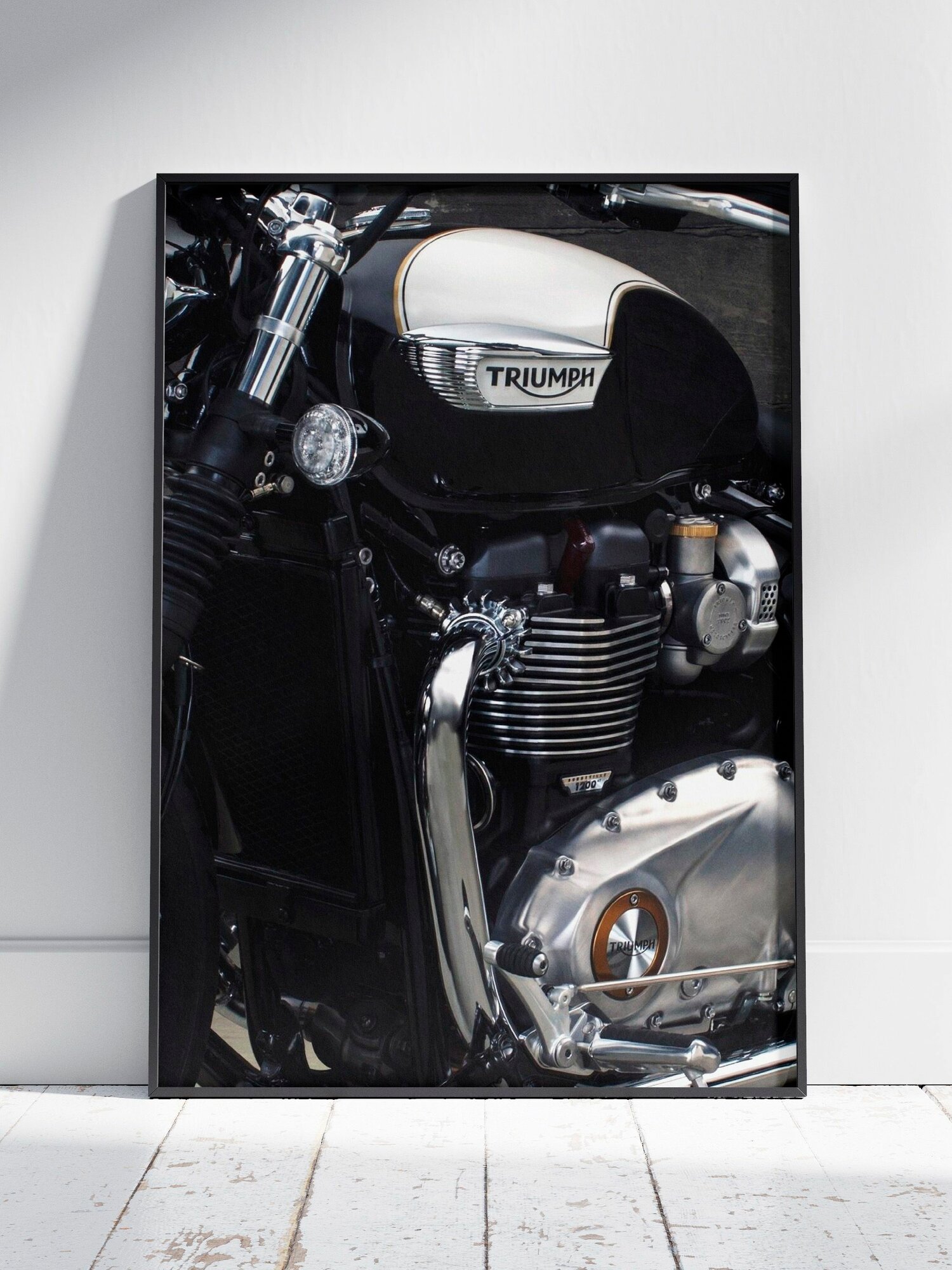Плакат на стену для интерьера Мотоцикл (Triumph Bonneville T120 4) - Постер по мото и байкам формата A3 (30x42 см)