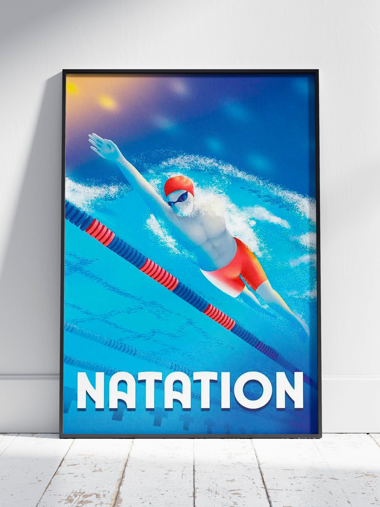 Плакат на стену для интерьера Спорт (Плавание - Swimming 2) - Постер по спорту и физической активности формата A4 (21x30 см)