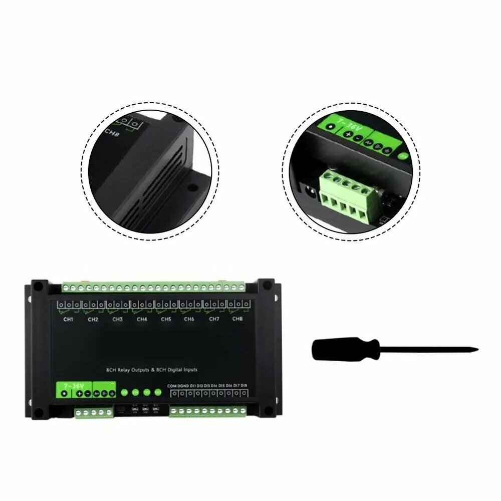 8-позиционный релейный модуль Modbus RTU Relay (D)