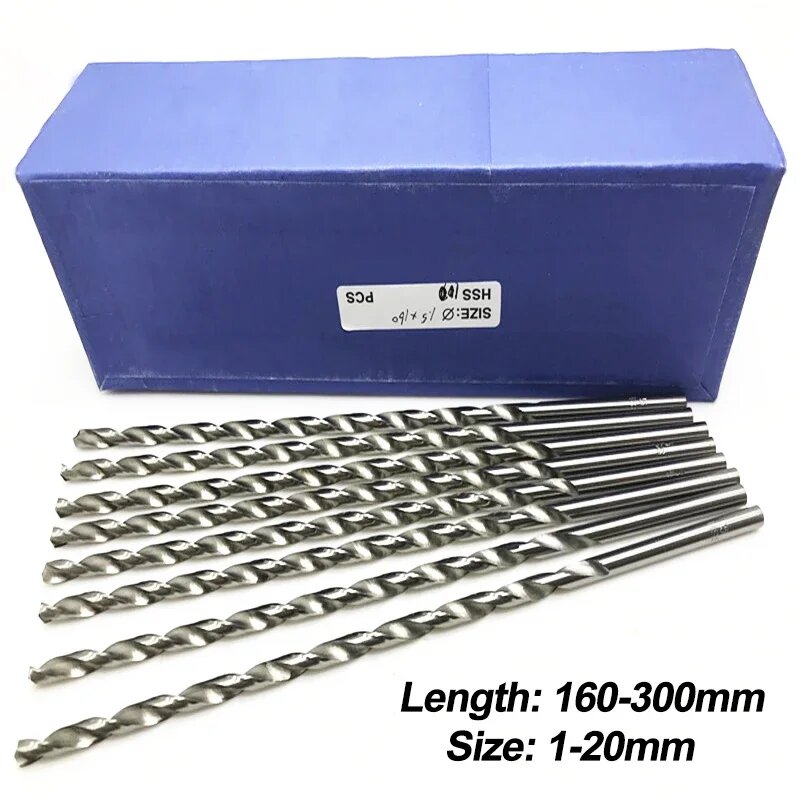 Удлиненное спиральное сверло Conboom 1-20 мм, HSS, 160/200/250/300 мм 5x160mm 5pcs