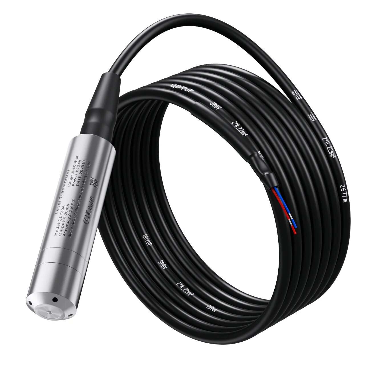 Погружной датчик уровня жидкости QDY30A, 2M, 5M кабель, 4-20mA