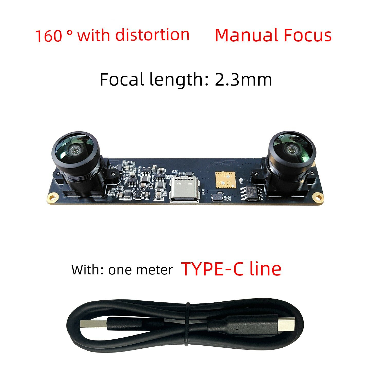 160° Искажение 1080p USB-камера для широкоугольных VR-приложений