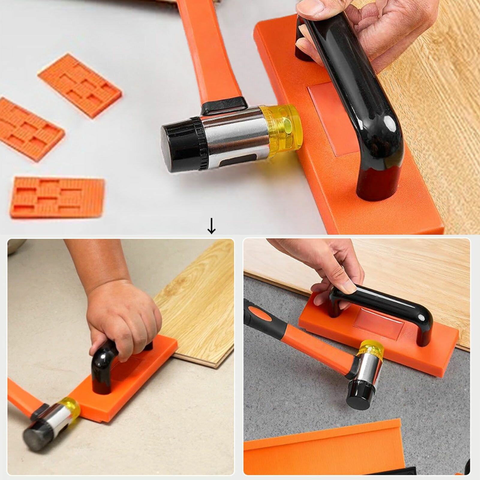 43 шт. комплект для укладки ламината и деревянного пола 295 мм 2-сторонний мягкий молоток 40 проставок прочный тяговый брусок для постукивания