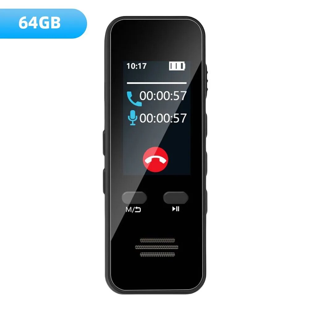 Диктофон с таймером записи, 64 ГБ, Bluetooth