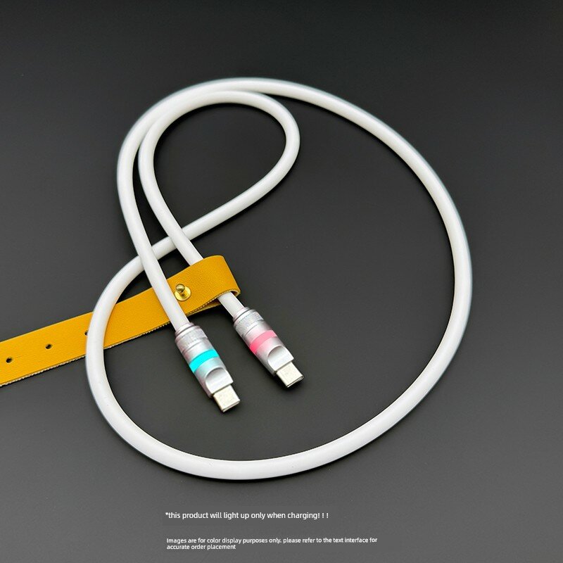 Кабель USB-C к Lightning длиной 0.5 м для iPhone 8-14, цвет Снежный Белый, светодиодный наконечник
