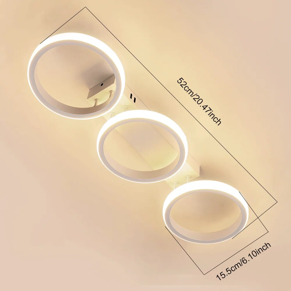 Светодиодные потолочные светы с двухкольцевым дизайном Современные минималистские люстры для гостиной для балкона, входа, лестницы Декор для дома Разные формы