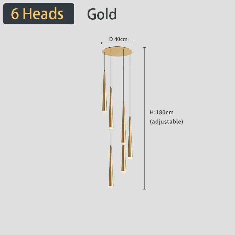 Лестничный люстра простой современный атмосфера двухэтажный квартирный дом Спальня Скандинавский ресторан лофт вращение Длинный подвесной свет