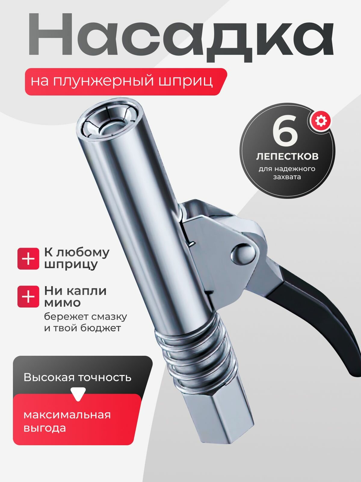 Насадка на плунжерный шприц / не пропускающий наконечник для шприца смазки не пропускающий смазку для смазочного шприца насадка для плунжерного шприца