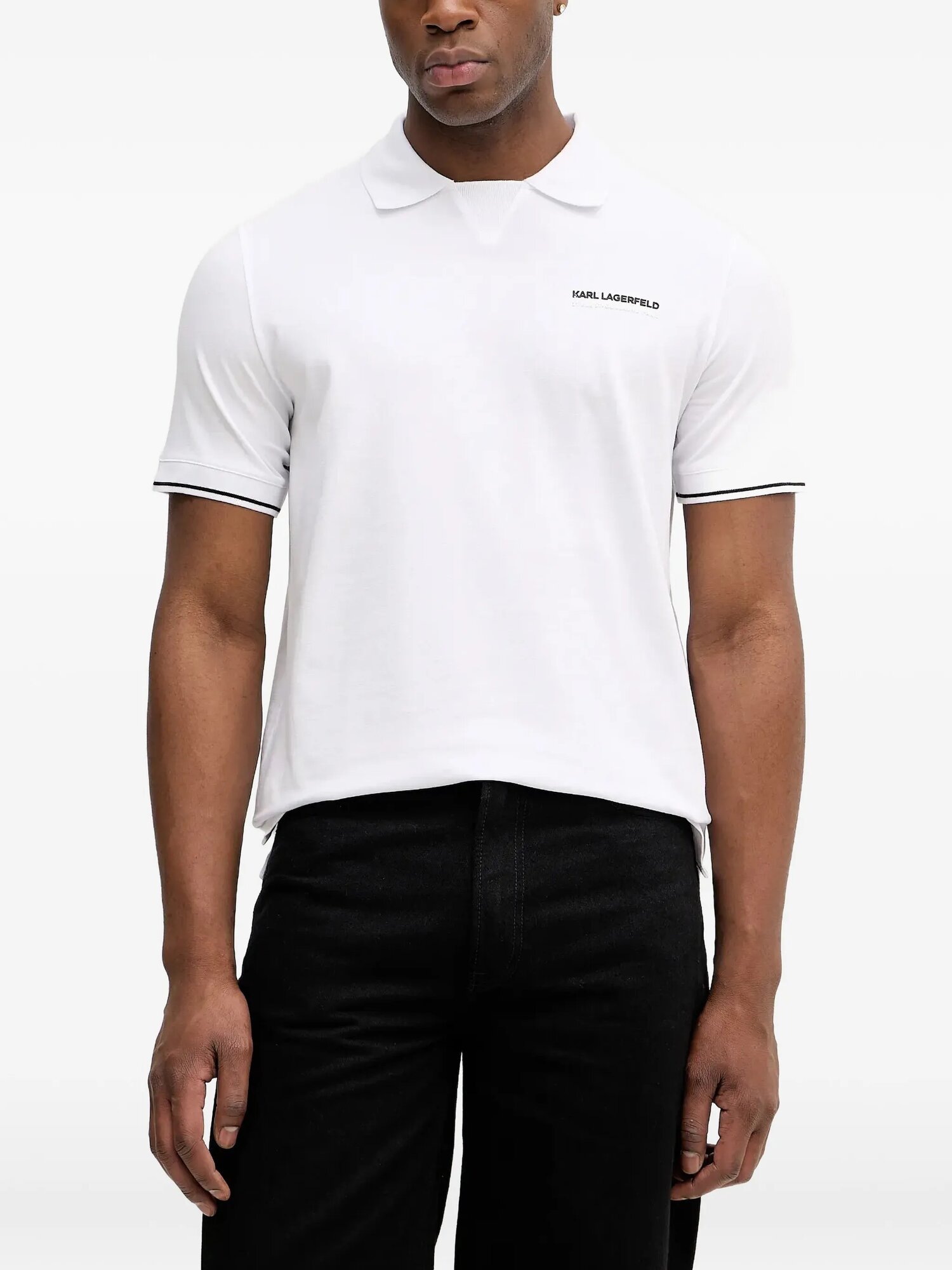 Рубашка Logo-lettering trim polo shirt