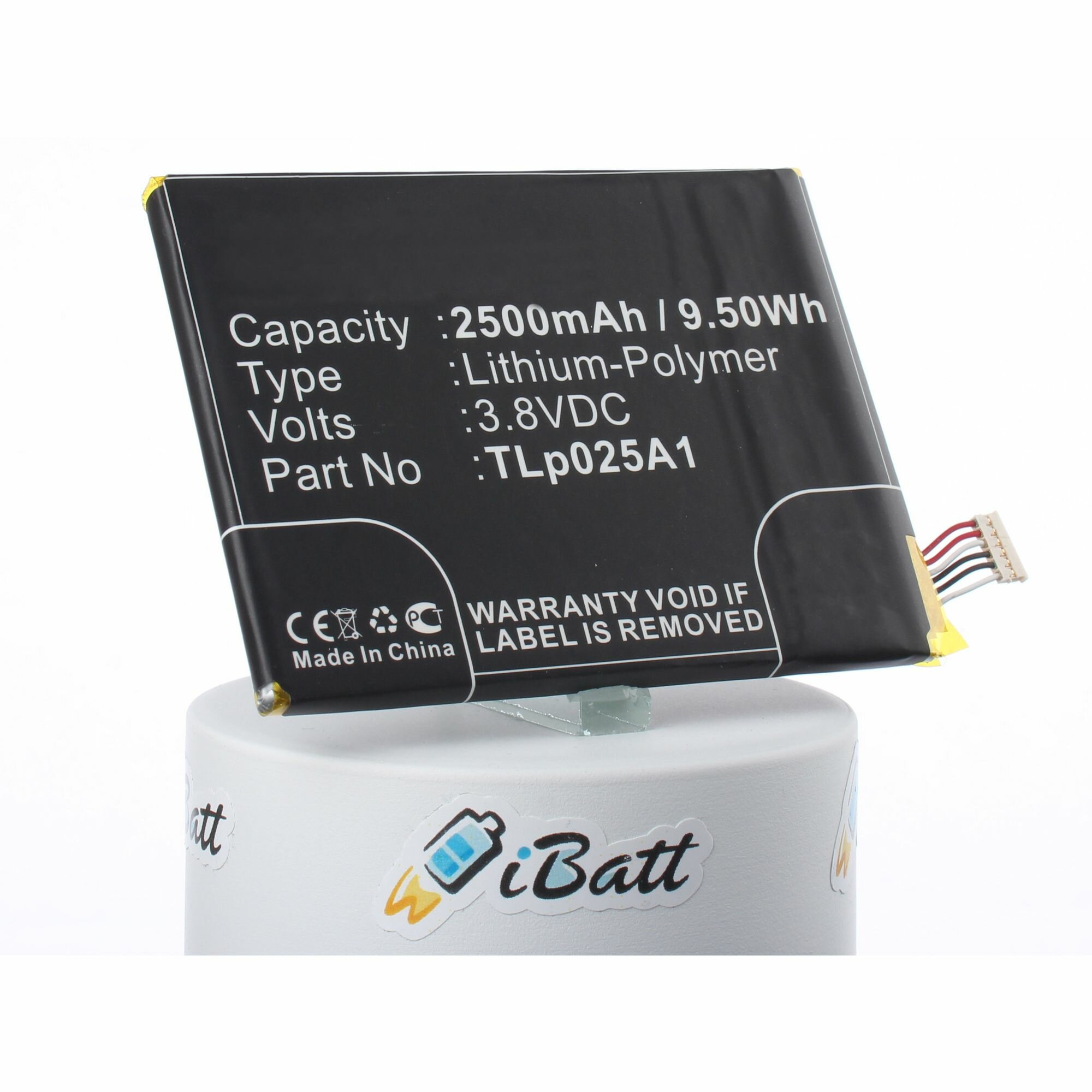 Аккумуляторная батарея iBatt 2500mAh для телефона Alcatel One Touch 7043K POP 2 (5) TLp025A1