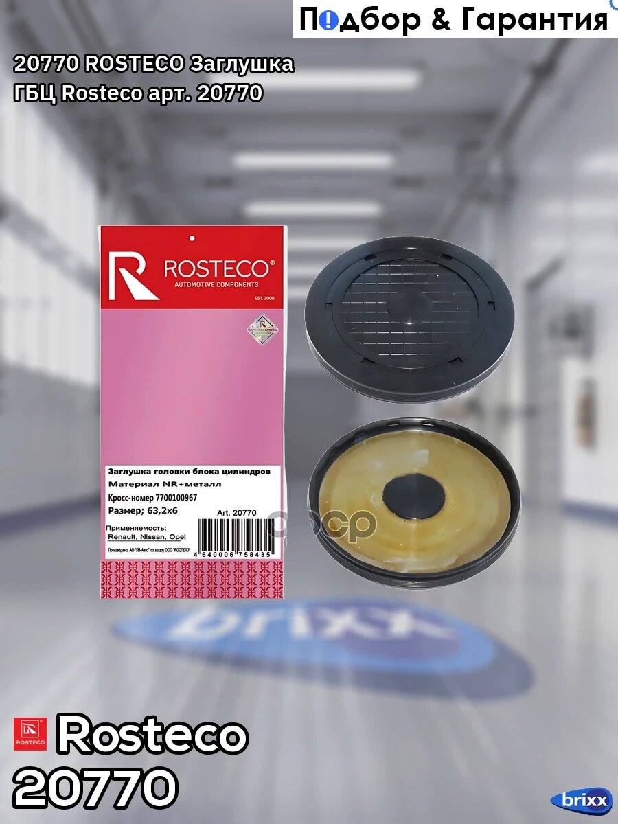 20770 ROSTECO Заглушка ГБЦ Rosteco арт. 20770