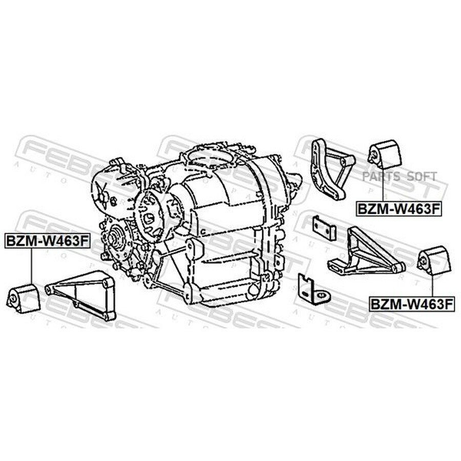 FEBEST BZM-W463F Подушка раздатки