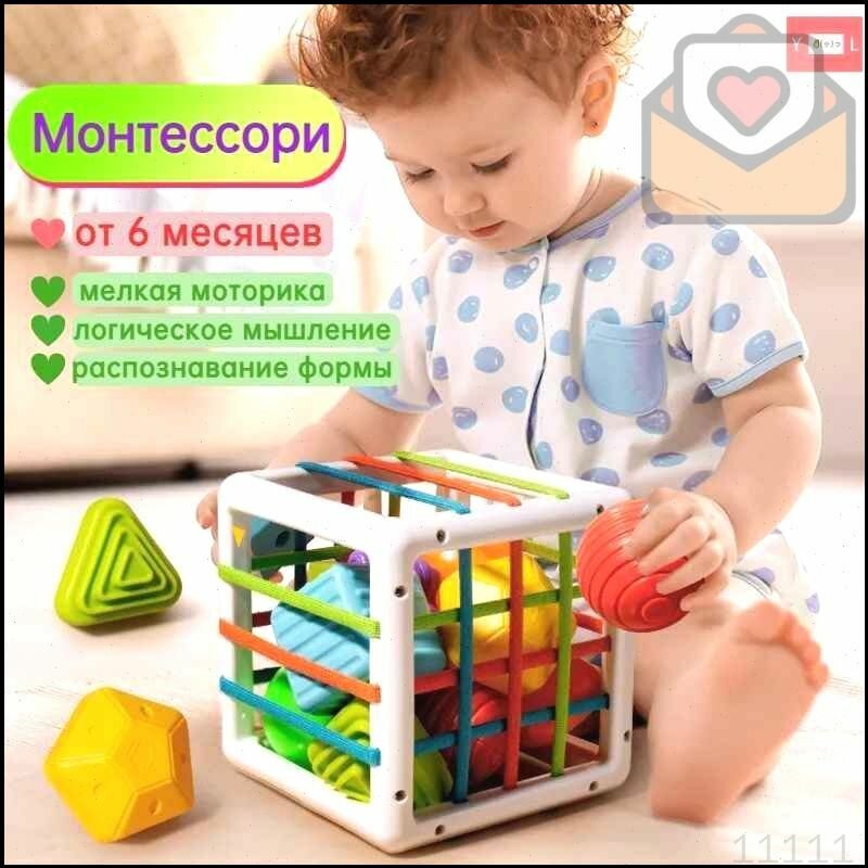 Сортер для развития по методике Монтессори, эксклюзивная игрушка от года
