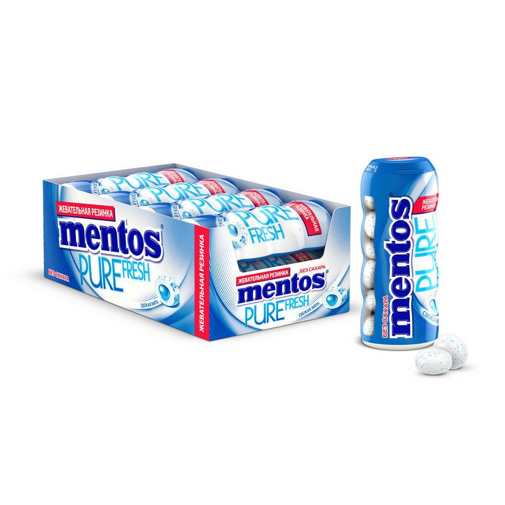 Жевательная резинка Mentos Pure Fresh со вкусом Свежая мята, 8 шт по 30 г