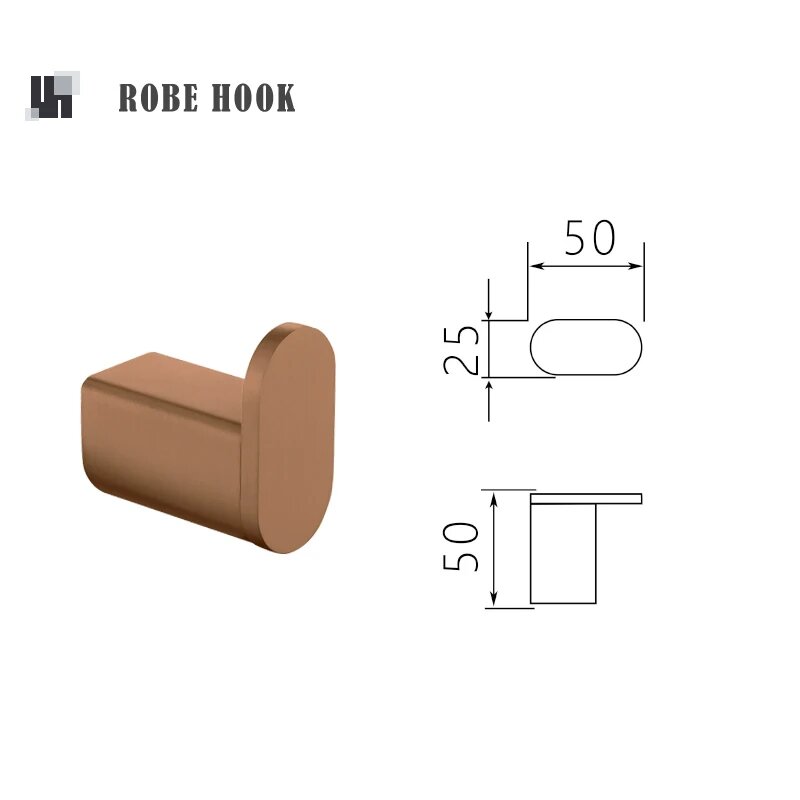 Набор аксессуаров для ванной комнаты из нержавеющей стали rose gold ROBE HOOK