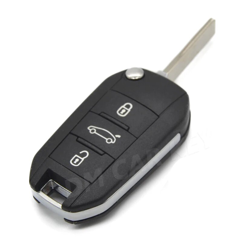 Выкидной ключ для Peugeot 308, 3008, Citroen C4, Cactus, 3 кнопки, HU83, 433 МГц, Trunk