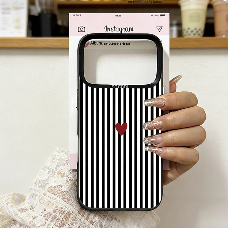 Модный чехол INS с милым маленьким сердечком для iPhone 16 17 Pro 15 17 Air айфон 13 мини, style 3