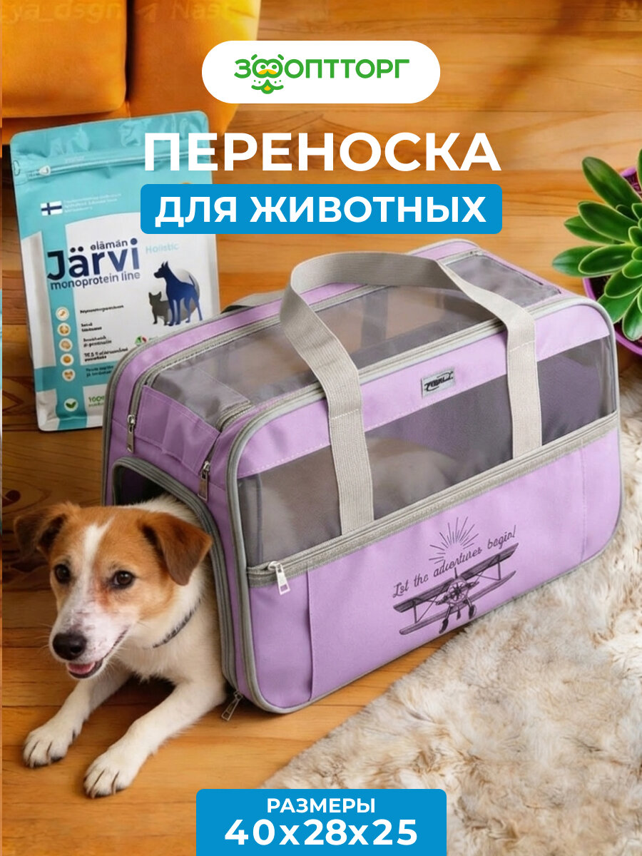 Triol Сумка-переноска TB47 для животных "Техно" 400*280*250мм, Сиреневый