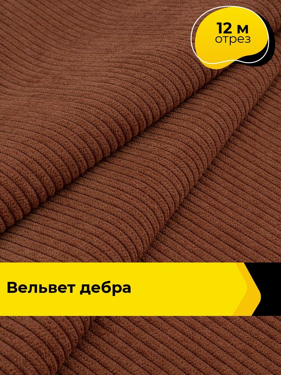 Ткань для шитья и рукоделия Вельвет "Дебра", отрез 12 м * 150 см, цвет терракотовый
