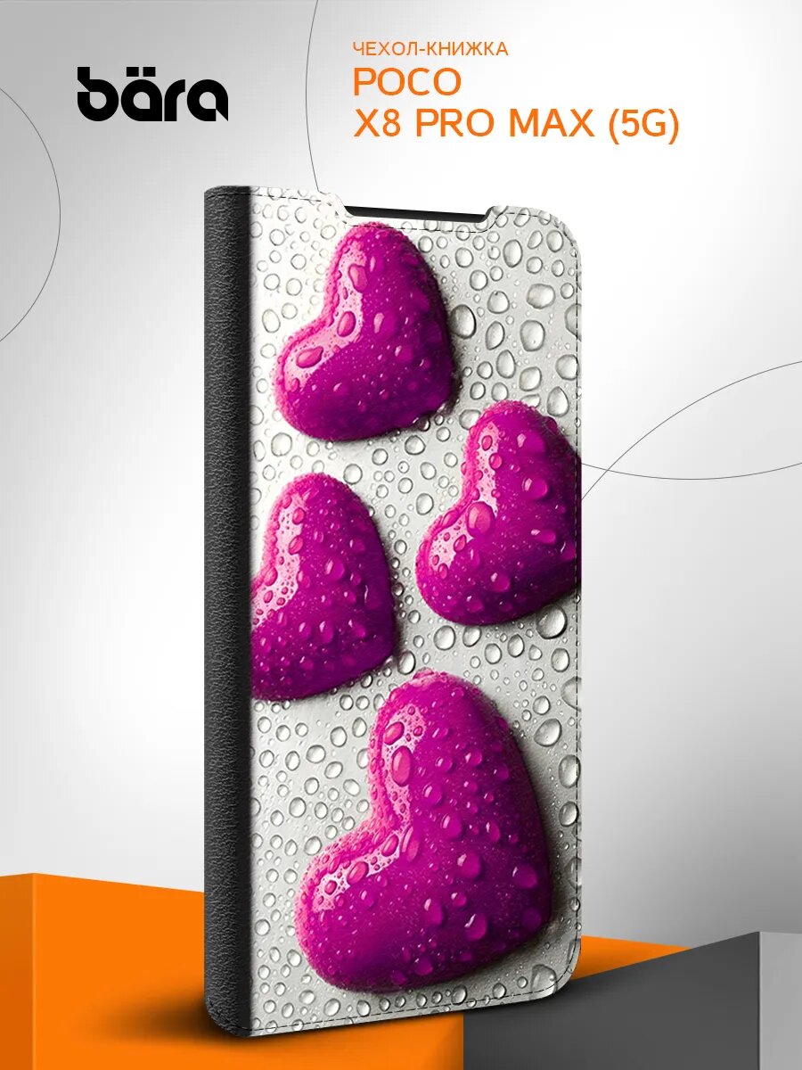 Чехол книжка на POCO X8 Pro Max (5G)/ Поко Х8 Про Макс (5Г), накладка, защитный, с принтом