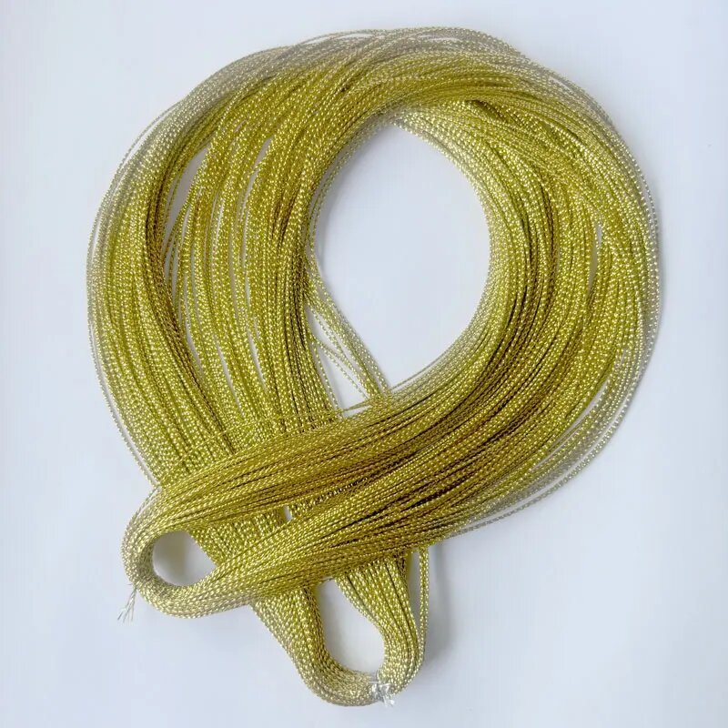 Золотая плетенная нить Pale Gold 1 мм, 100 м