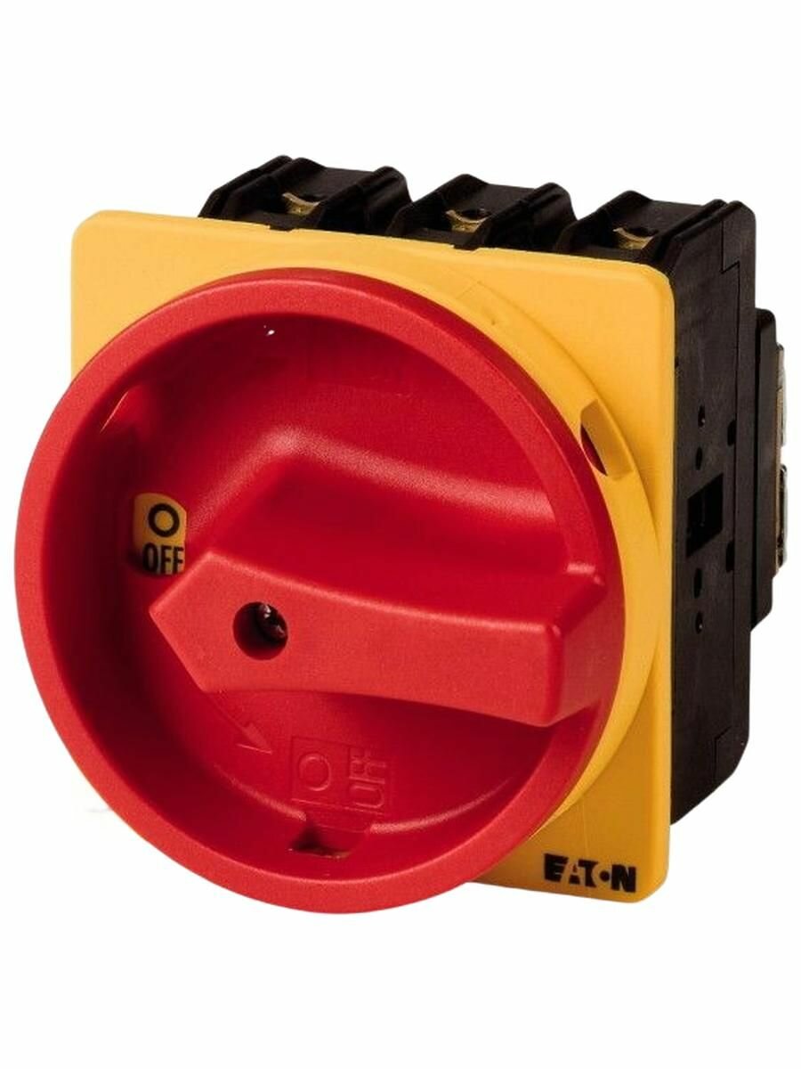 P3-63/EA/SVB Eaton, Главный выключатель 3P, 63A , красно-желтая ручка , запираемый , переднее крепление.