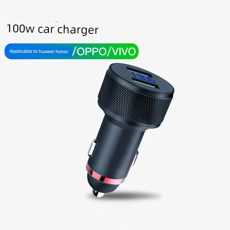 100 Вт GaN двойной USB автомобильное зарядное устройство с цифровым дисплеем для Vivo, быстрая зарядка