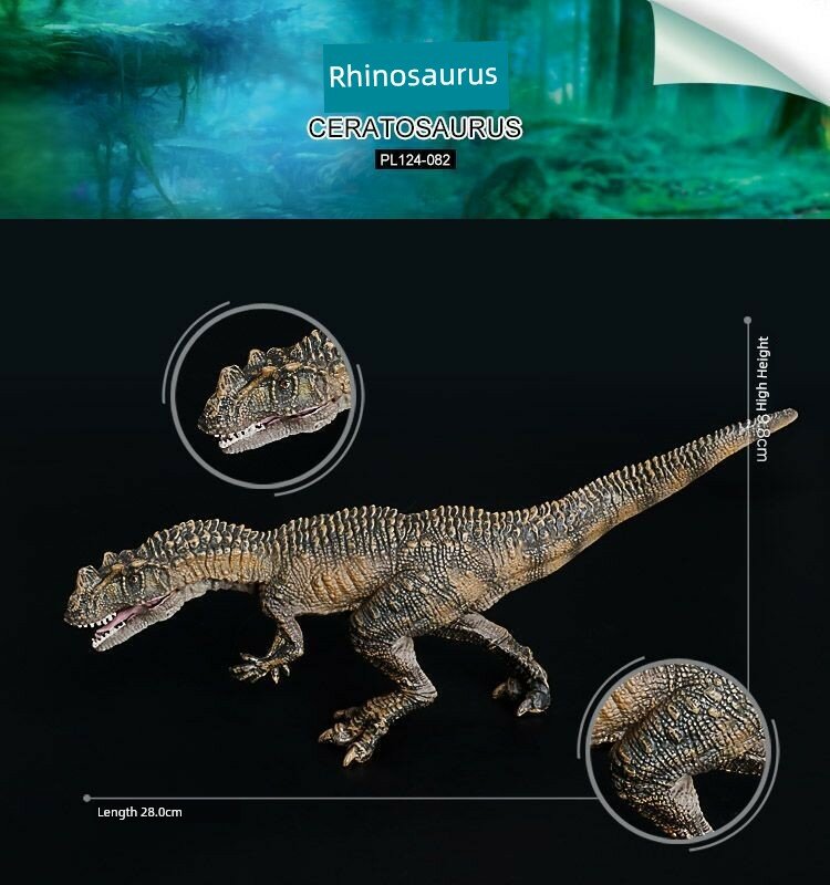 Мини-модель динозавра Цератозавра для детей - Коллекционная доисторическая фигурка, 1:10