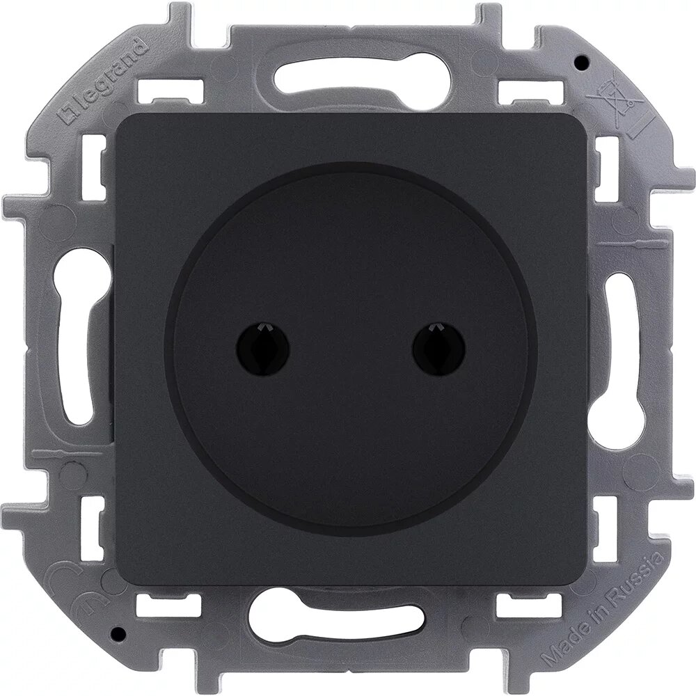 Розетка Legrand/Daccord Inspiria 2К, 16А, 250В, Антрацит