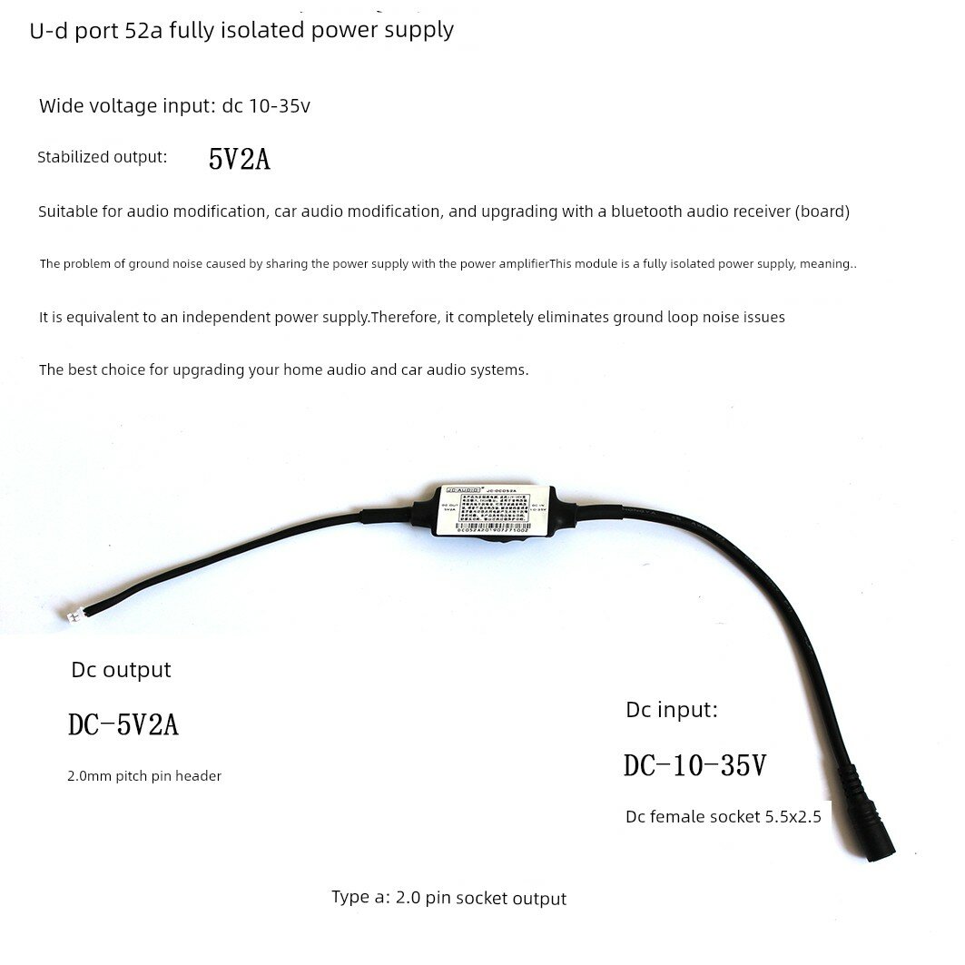 Блок питания 5V изолированный для блока декодирования Bluetooth 5.0 SD2825 модуль аудио воспроизведения U Disk