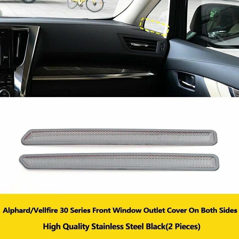 2015-2021 2022 2023 Alphard Vellfire 30 серии, выходная крышка переднего окна из нержавеющей стали с обеих сторон, внутренняя декоративная нашивка