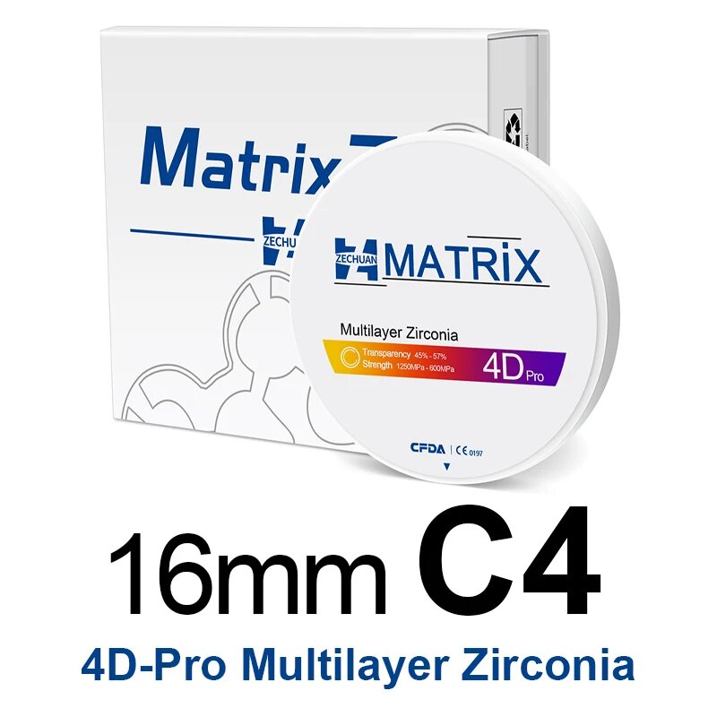 Циркониевые блоки Zechuan Matrix 4D Pro 16мм A2-D4 BL1-BL4