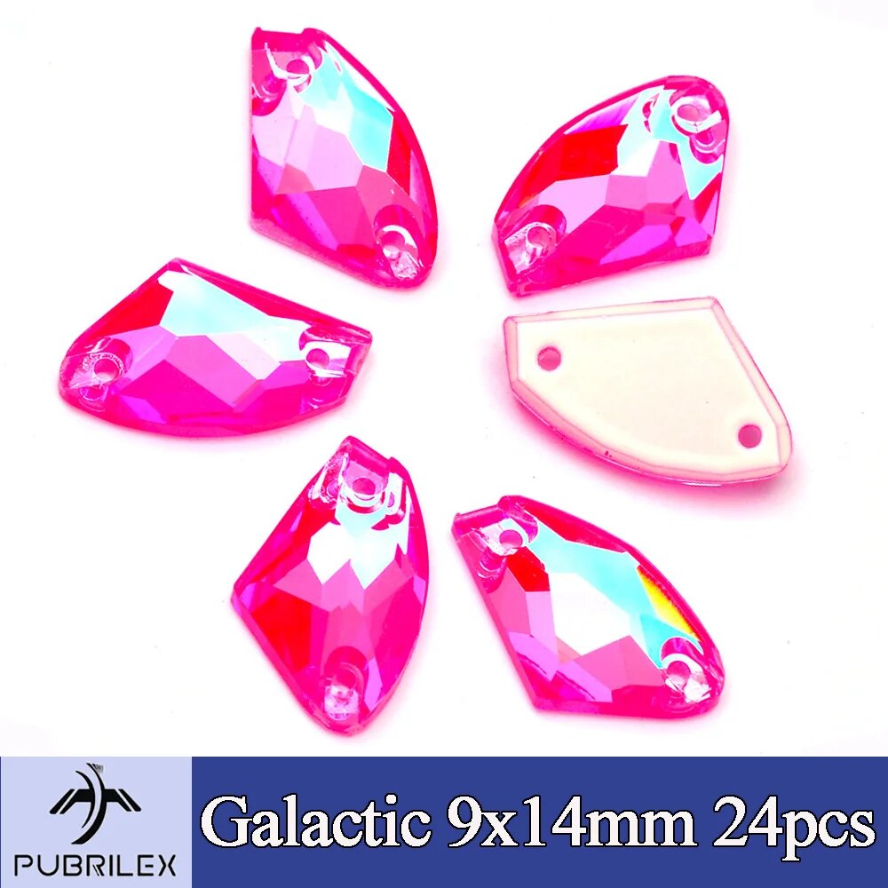 Стразы Pubrilex Galactic 9x14 мм, 24шт