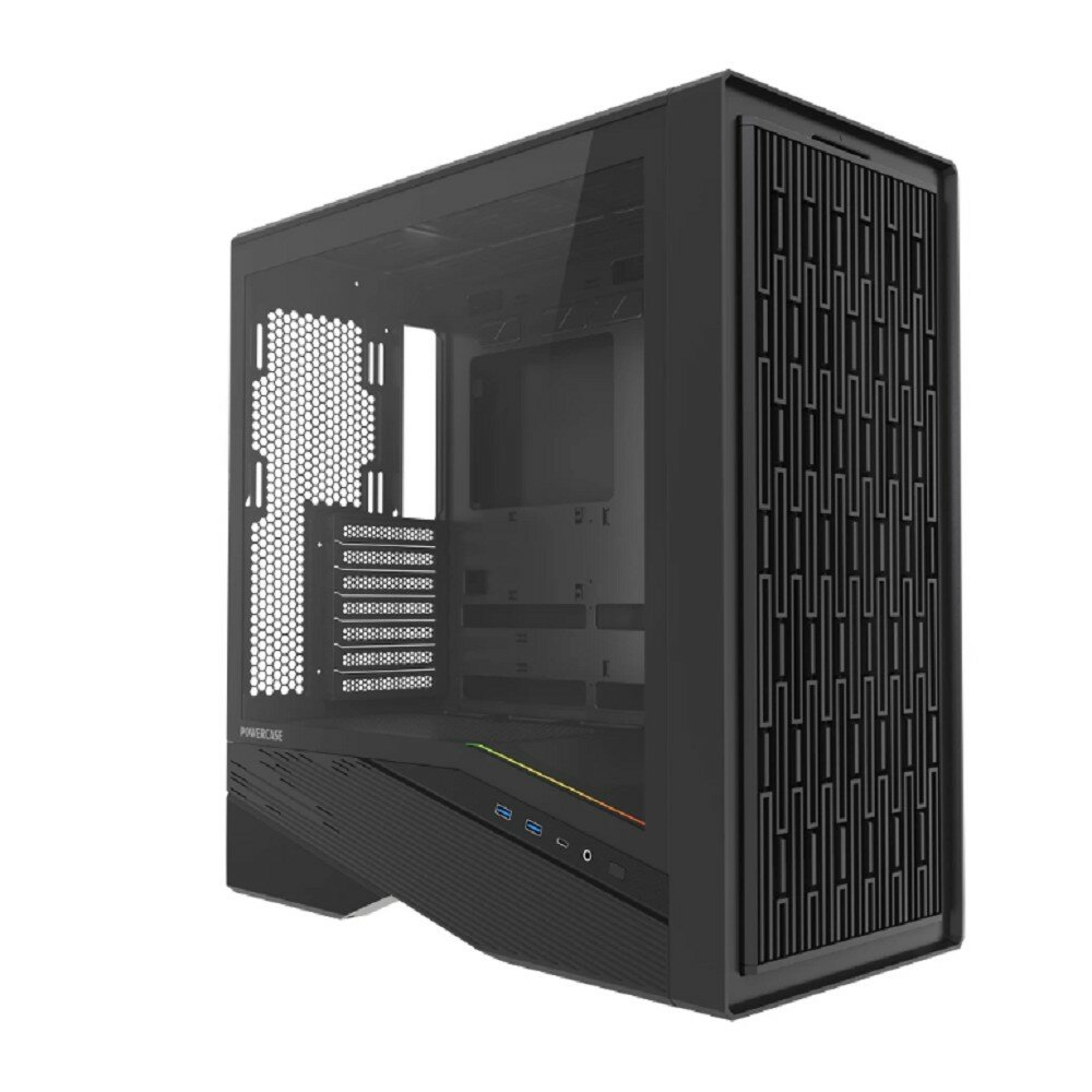 Корпус для ПК Powercase сталь 0.7 мм ATX 2 USB без БП