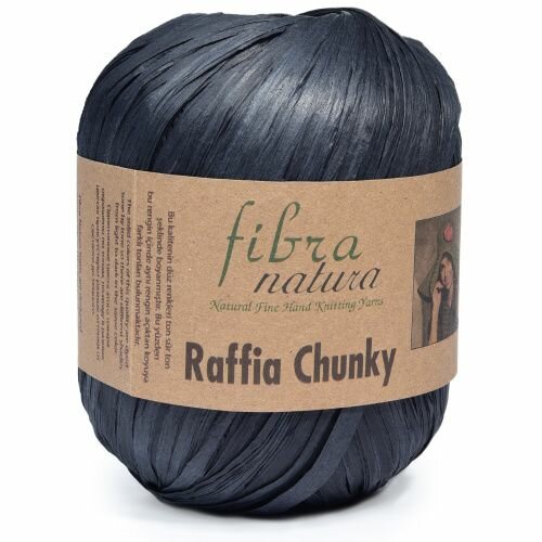 Пряжа Fibra Natura Raffia Chunky 114-22 (3 мотка по 100г/120м) чёрный