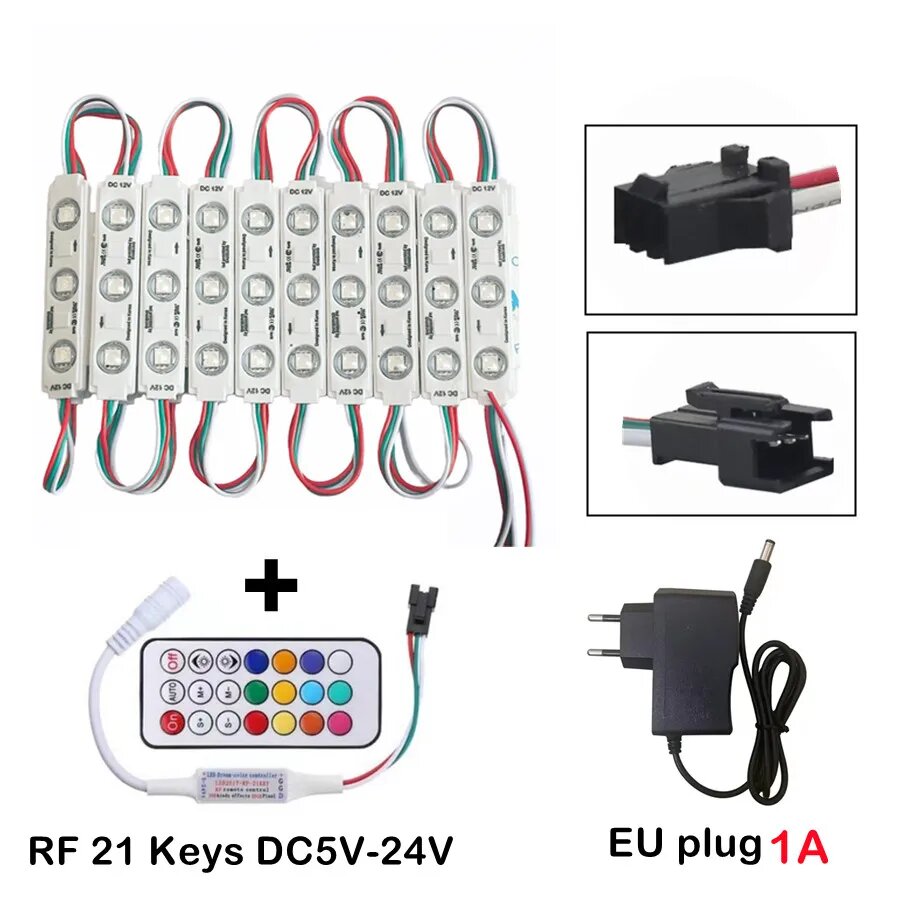 Светодиодные модули WS2811 RGB, пульт и блок питания