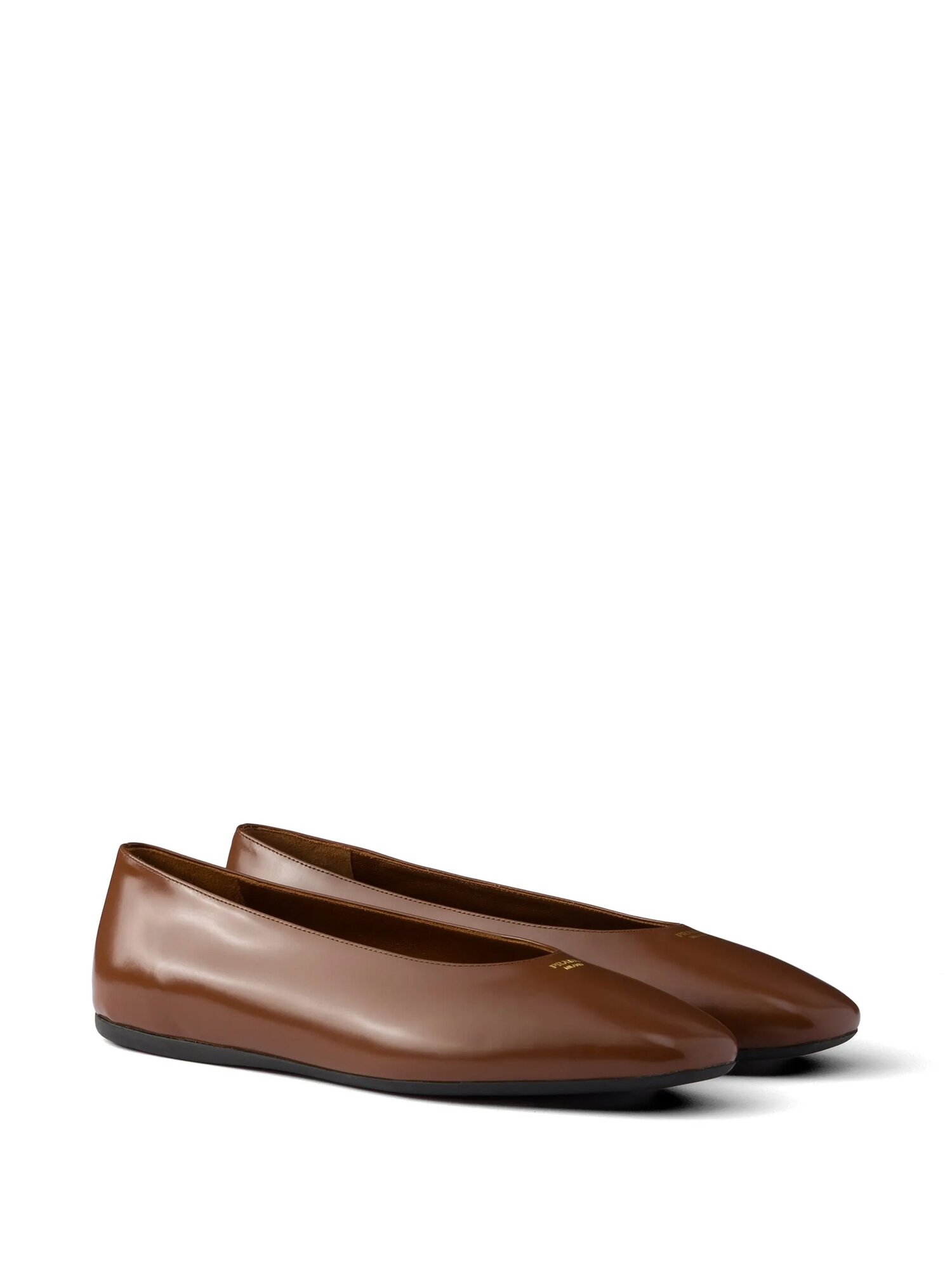 Балетки Prada Brushed leather ballerinas, размер 35 EU, brown — фото 1