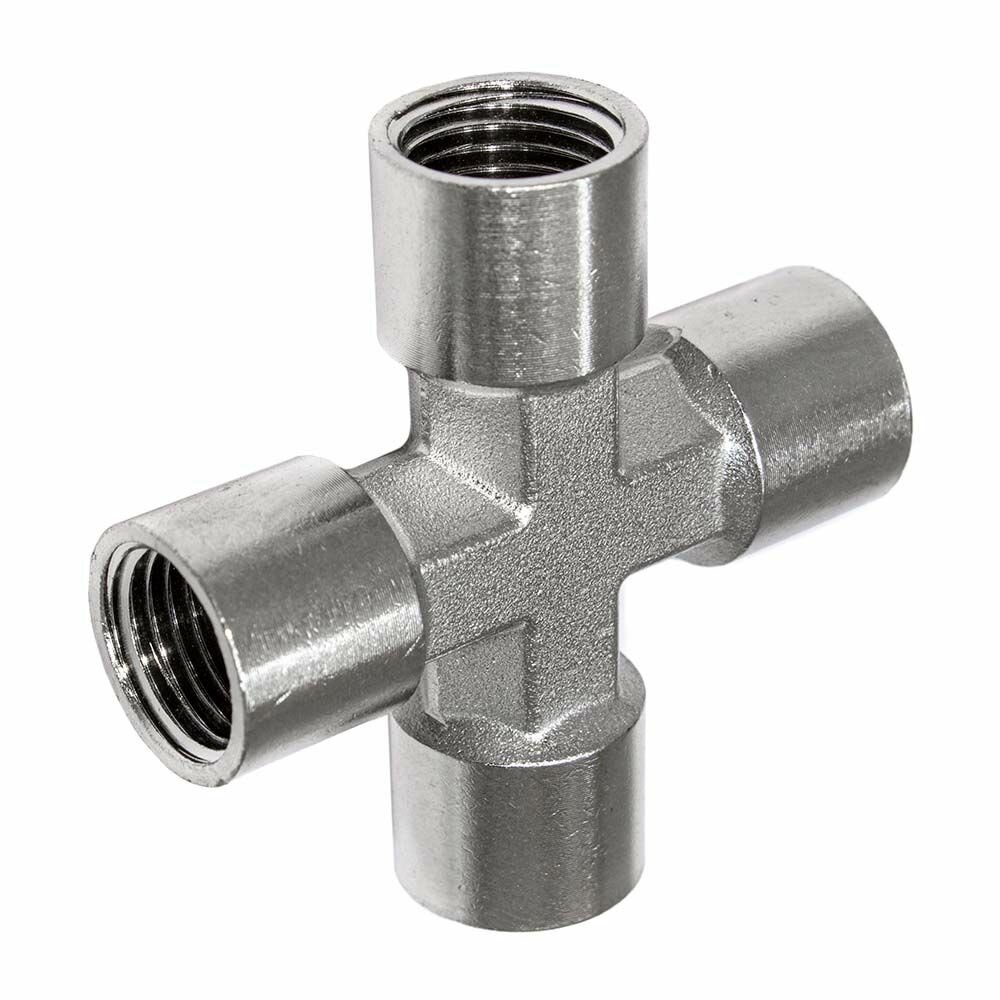PI TOOLS Фитинг крест X-1/4FFFF резьбовой, для труб. Арт. 0724