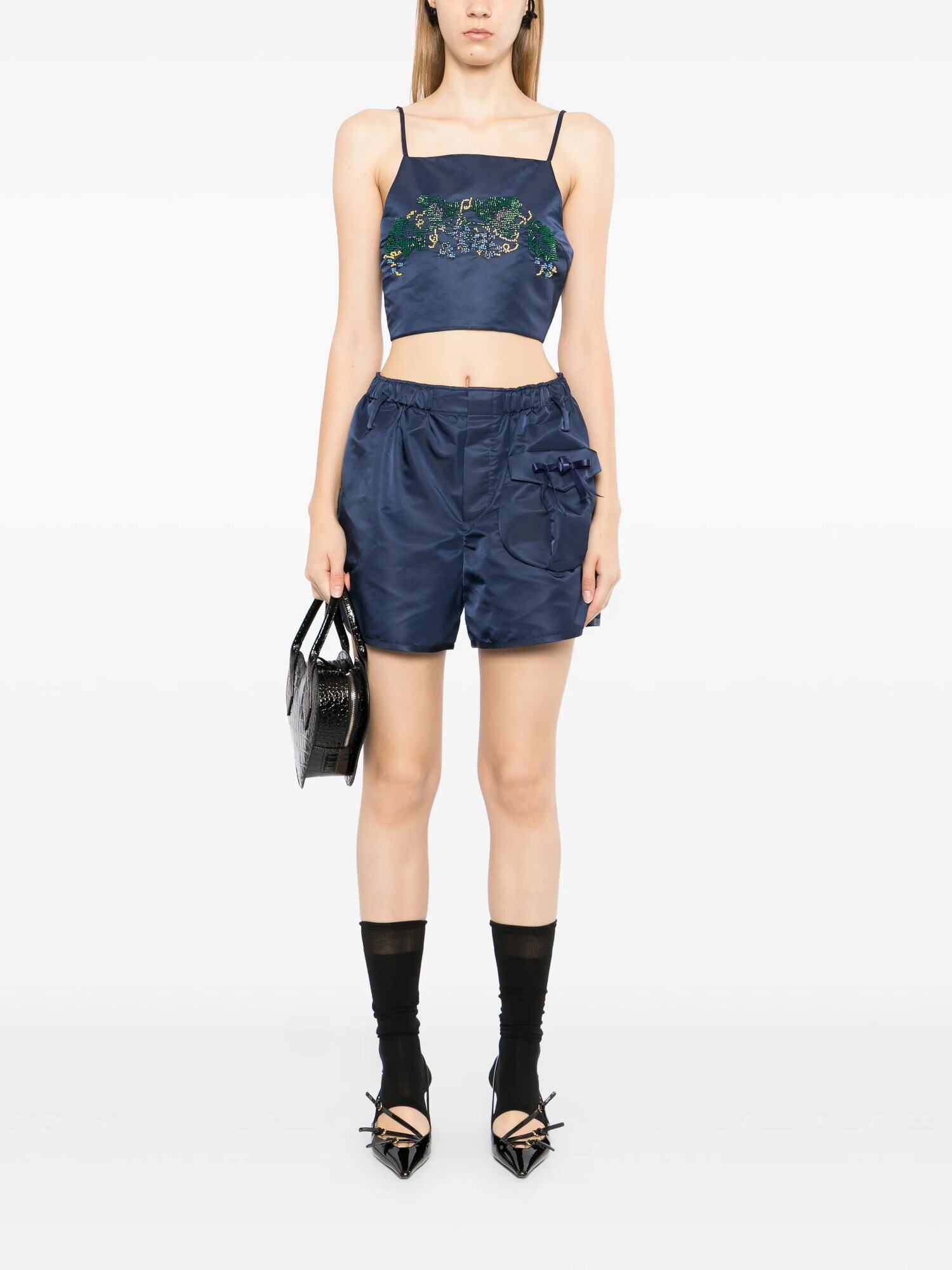 Топ AO YES Bead-embellished cropped top, размер 46 — фото 1