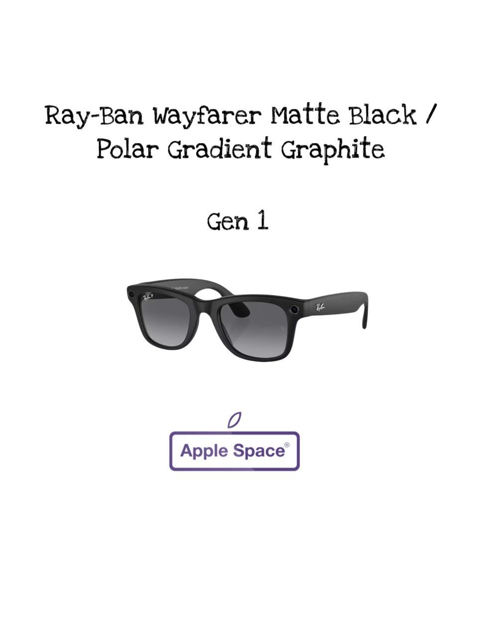 Умные очки Ray-Ban Wayfarer (Gen 1) Matte Black / Polar Gradient Graphite Size M (50mm)