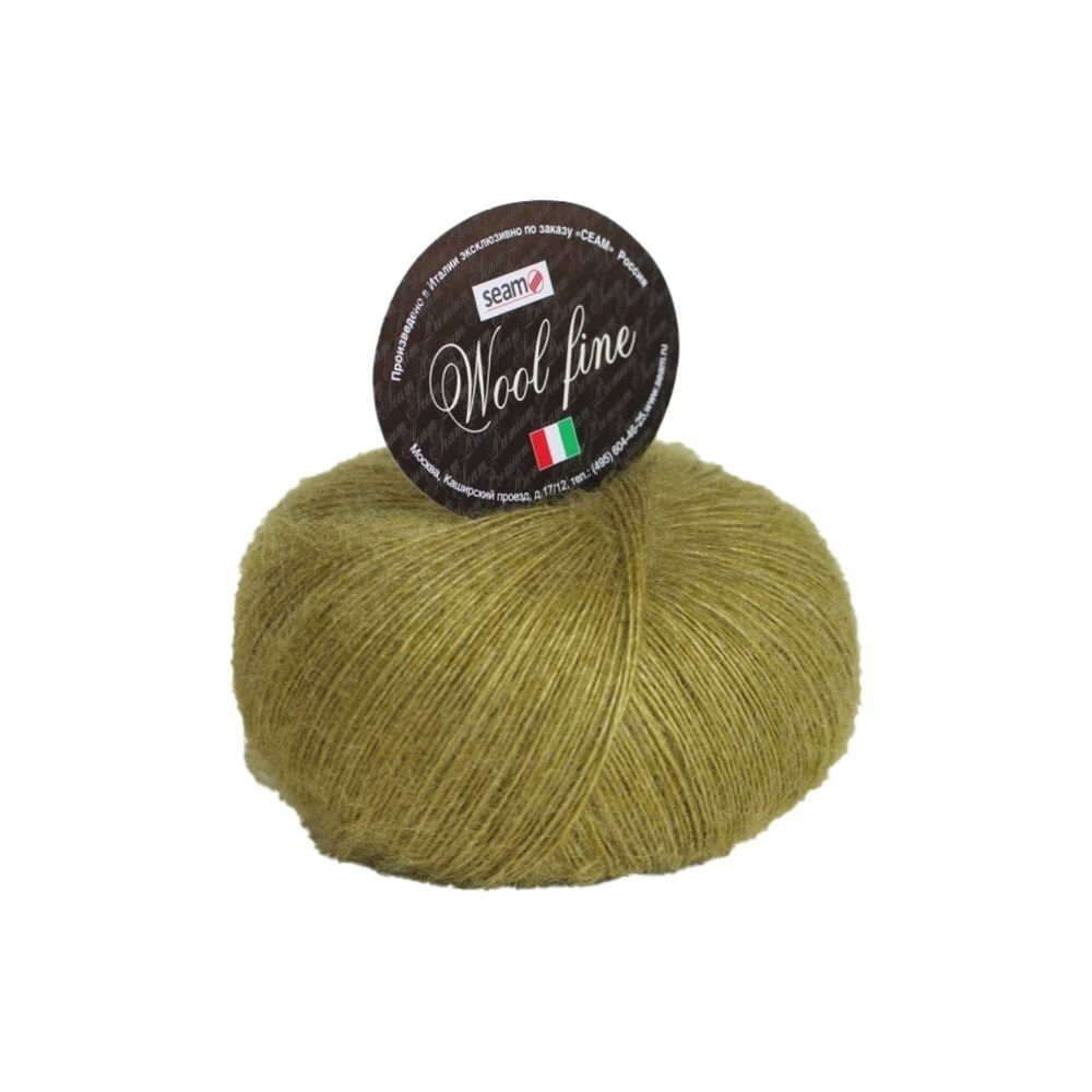 Пряжа для вязания Seam Wool fine 36 оливковый 50 гр/310 м 50% шерсть, 30% вискоза, 20% акрил