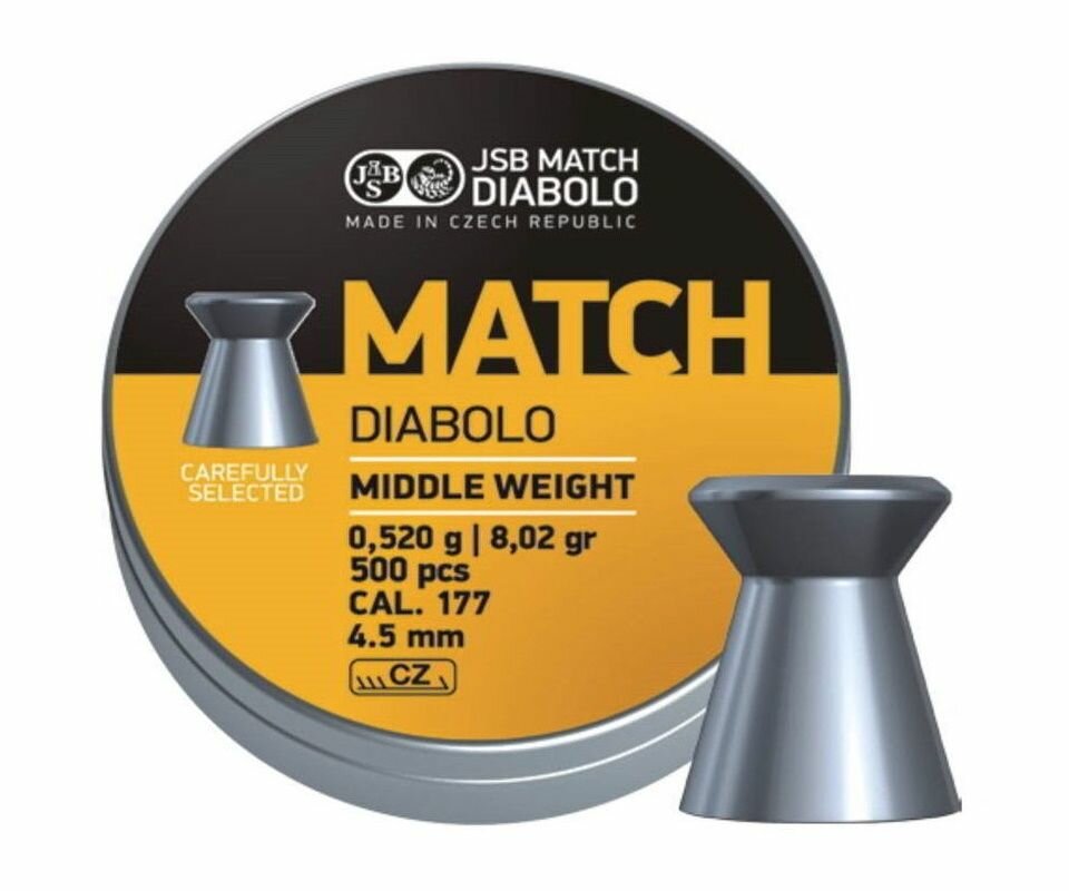 Пули пневматические JSB Match Yellow 4,49 мм 0,520 грамма (500 шт.)