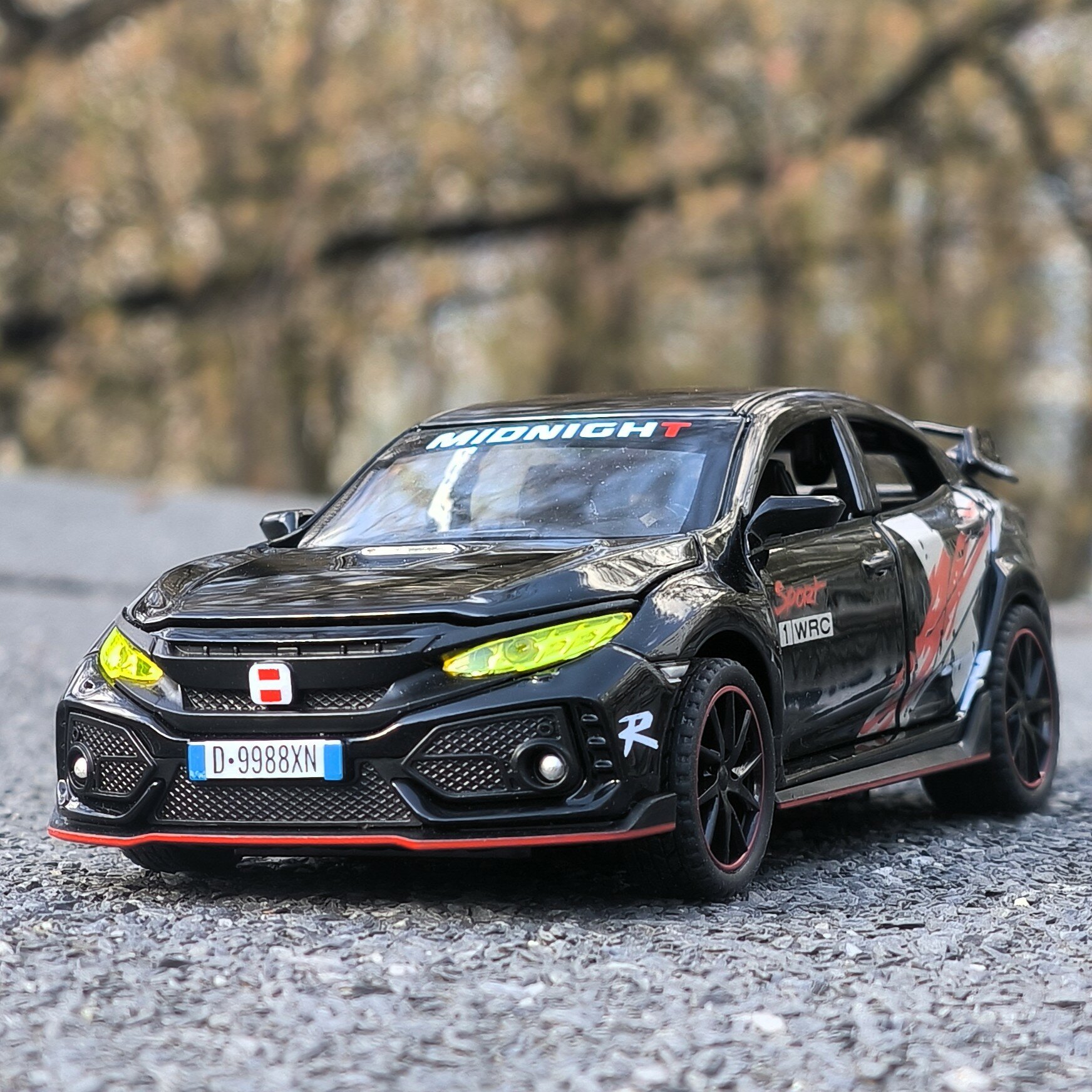 Металлическая машинка Honda Civic Type R WRC с световым и звуковым сопровождением. Масштаб Хонда Цивик 1:32