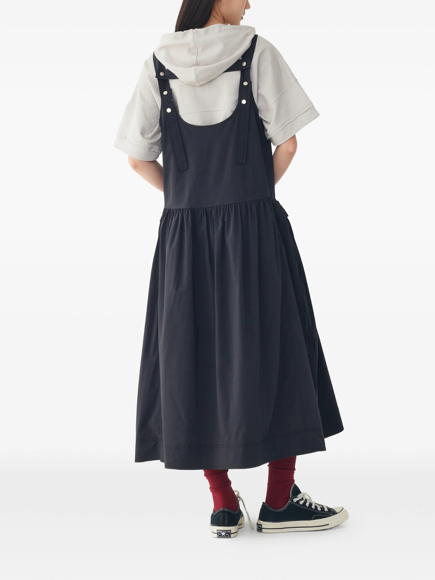 Платье STUDIO TOMBOY Drawstring-waist pinafore dress, размер OneSize, черный — фото 1