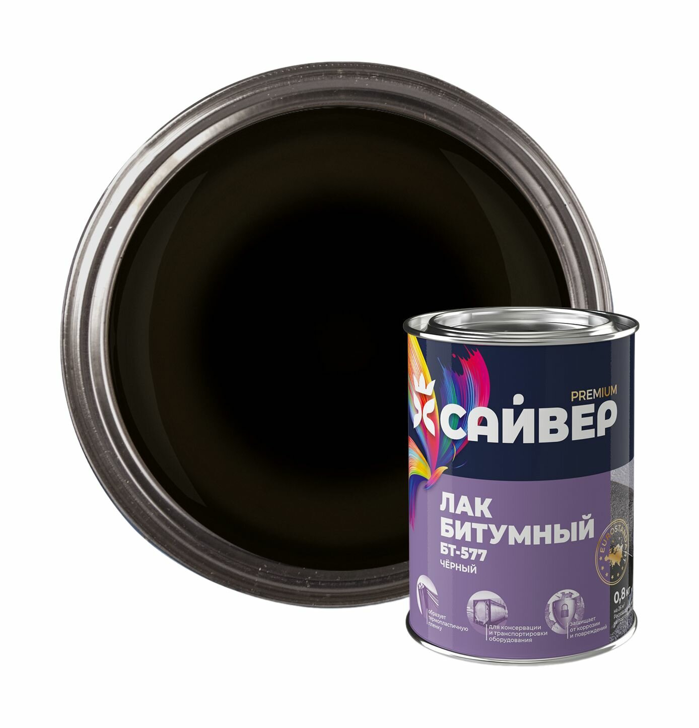 Лак битумный БТ-577 "Сайвер" 0,8кг