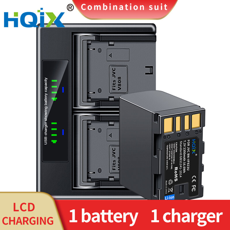 HQIX для JVC GY-HM170 HM150EC GR-DA30 D775 D796 D790 D770 D760 D771 D750 JY-HM95AC HM85 камера BN-VF823U Двойное зарядное устройство Аккумулятор