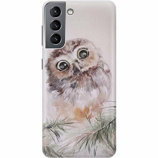 Чехол - накладка ArtColor для Samsung Galaxy S21 с принтом "Совенок"