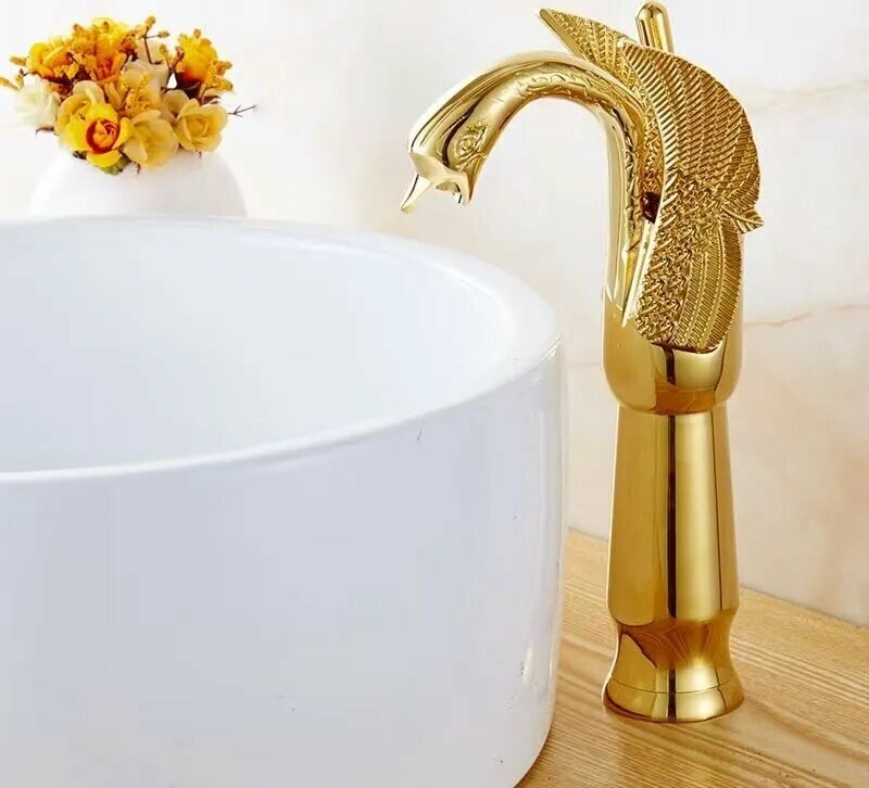 Кран для раковины в ванной комнате Swan, кран для раковины в форме лебедя с одной ручкой и одним отверстием, установка на палубе