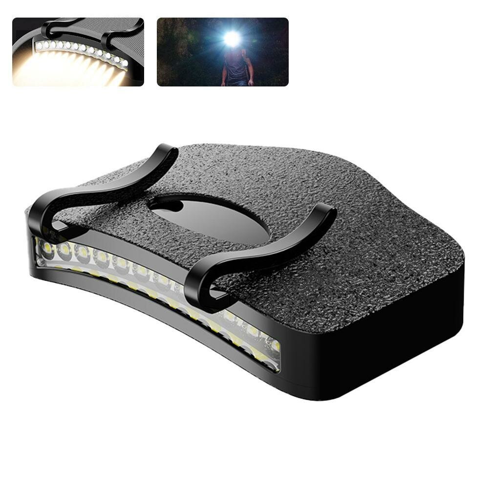 Налобный фонарь на кепку COB 11LED, перезаряжаемый, с клипсой на козырек